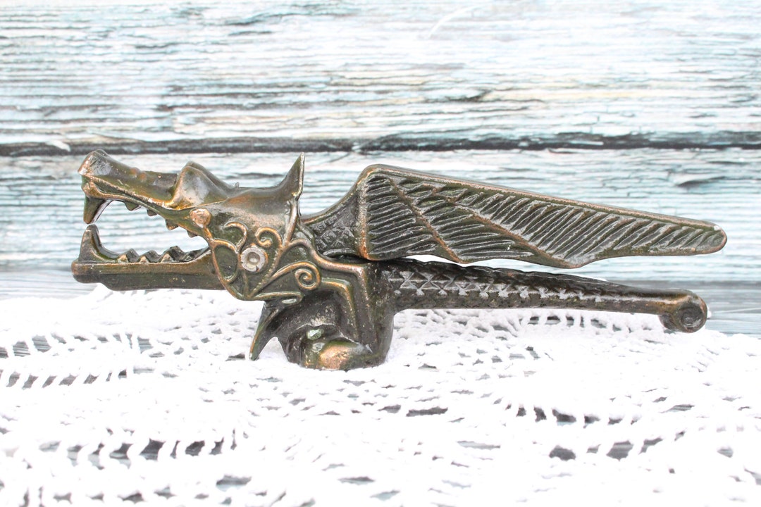 Vintage Soviet Nutcracker Dragon Painted Metal Steel Dragon Kitchen ...
