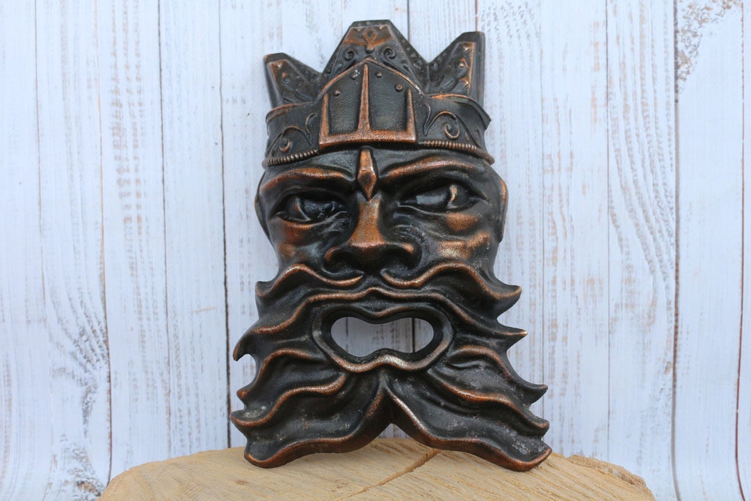 Neptune Mask Poseidon Neptune Antique Mask Art Deco Style Greek God of ...
