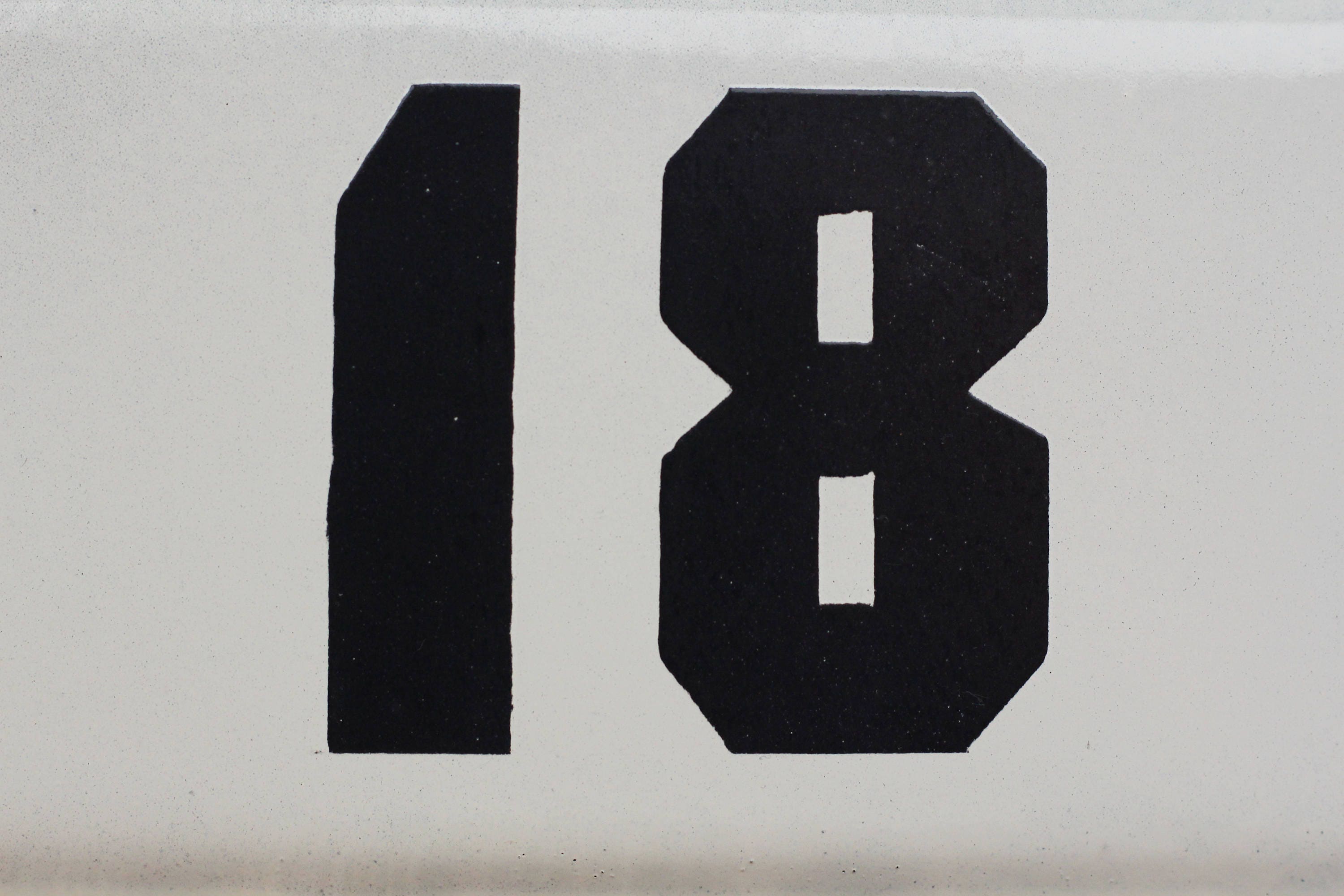 Enamel House Number Sign 18 Vintage Door Number Address Signs Antique ...