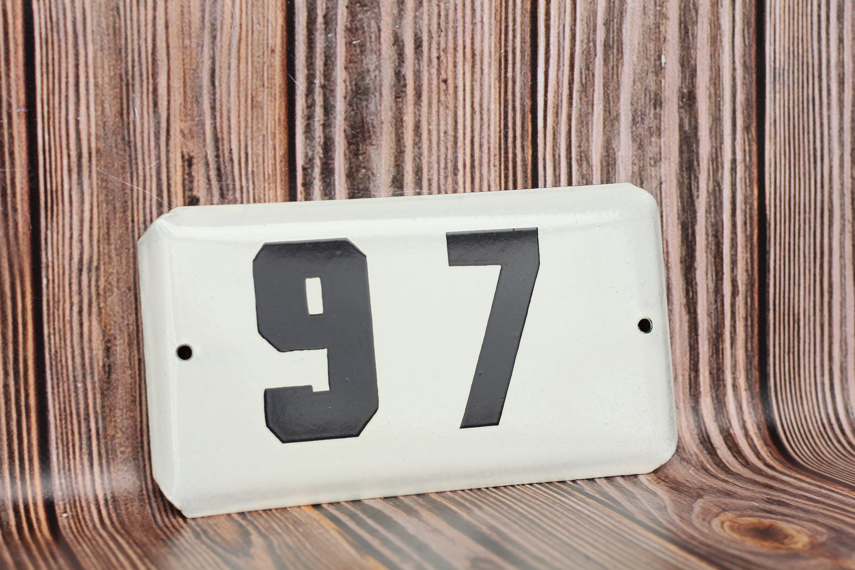Vintage House Number Sign 97 Apartment Address Enamelware - Etsy