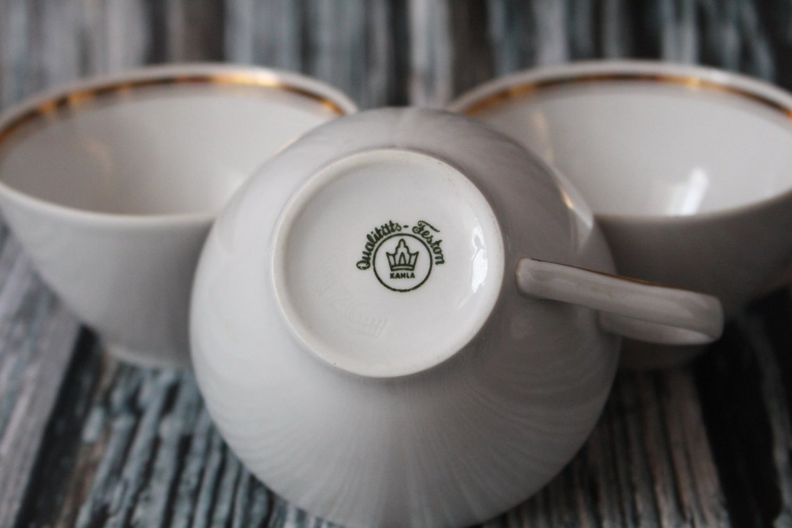 Vintage Kahla Coffee/tea Cups White Tea Cup German Porcelain | Etsy