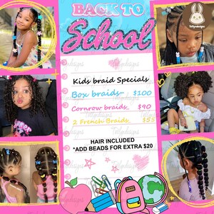 CUSTOM Back to School Flyer for Hair Canva Template, Hair Special ...