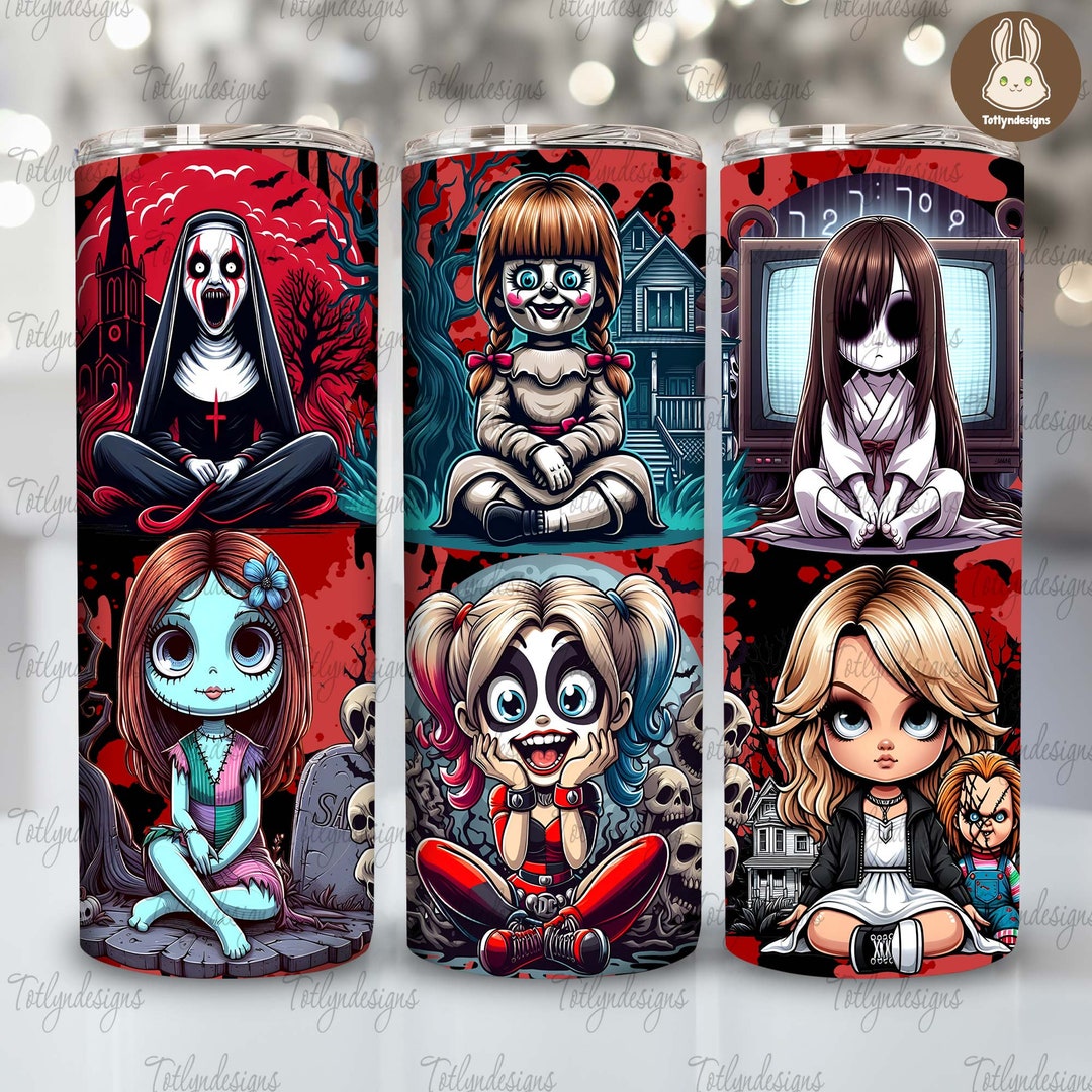 Horror Movie Chilling With My Peeps Tumbler Wrap, Funny Easter Bunny ...