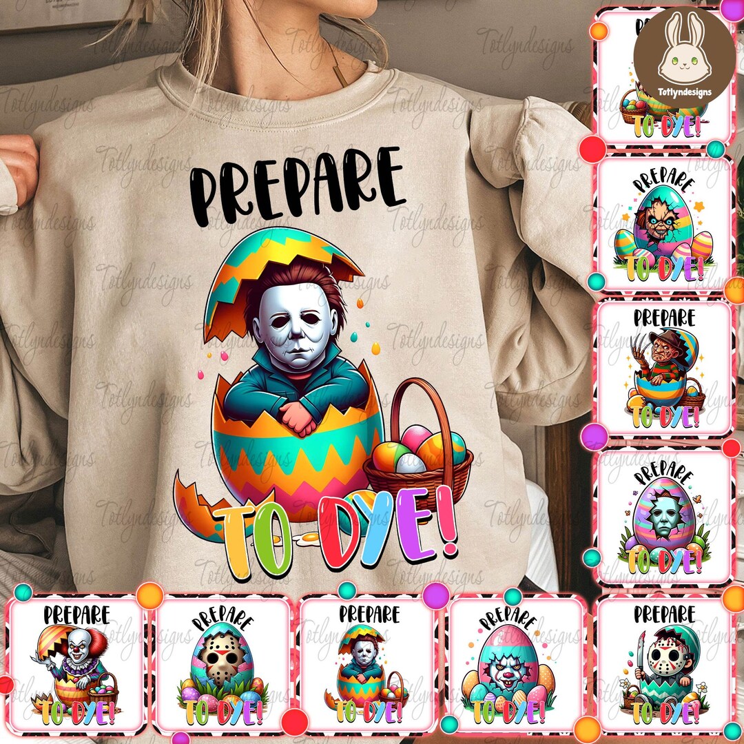10 Prepare to Dye Killer Easter Chibi Png Bundle, Horror Easter Png ...
