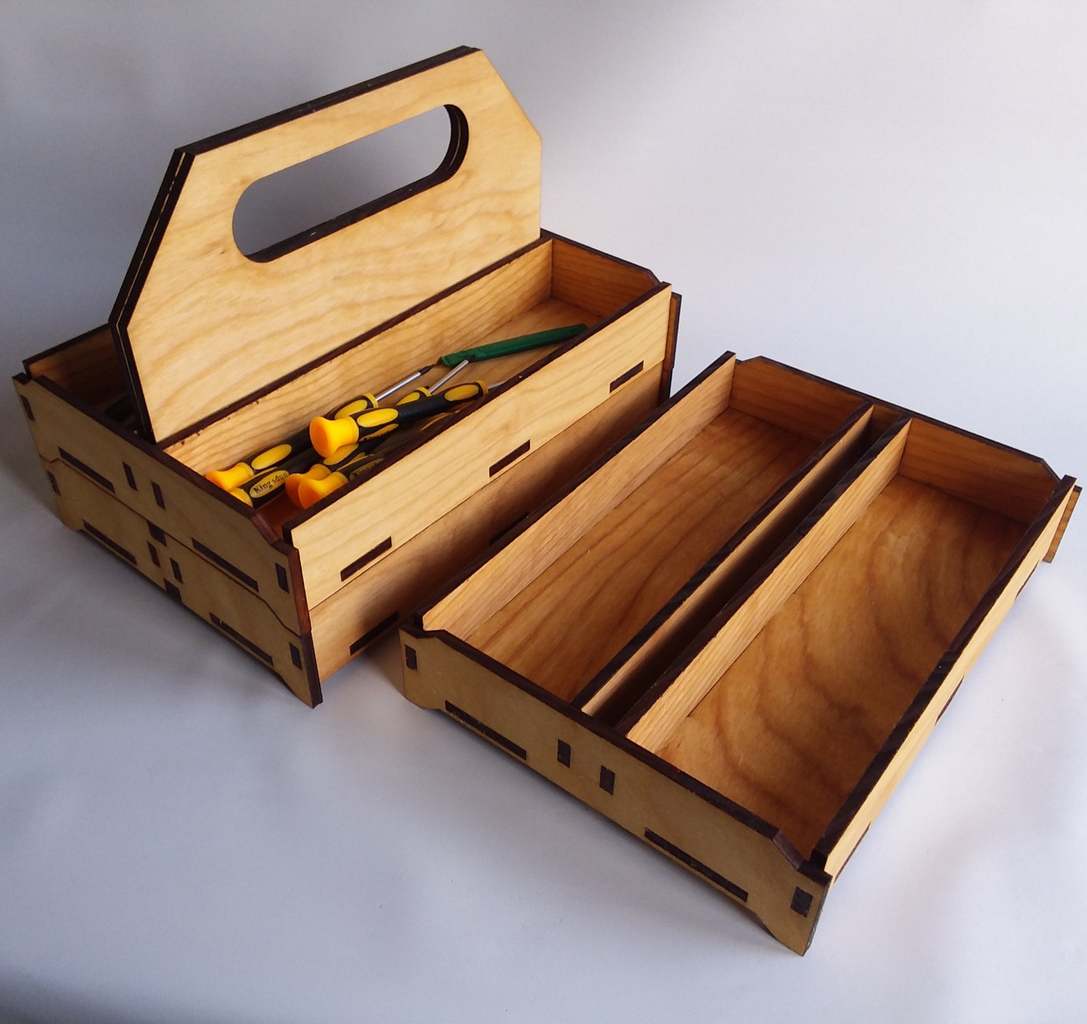 Toolbox Laser Pattern With Stackable Trays - Etsy