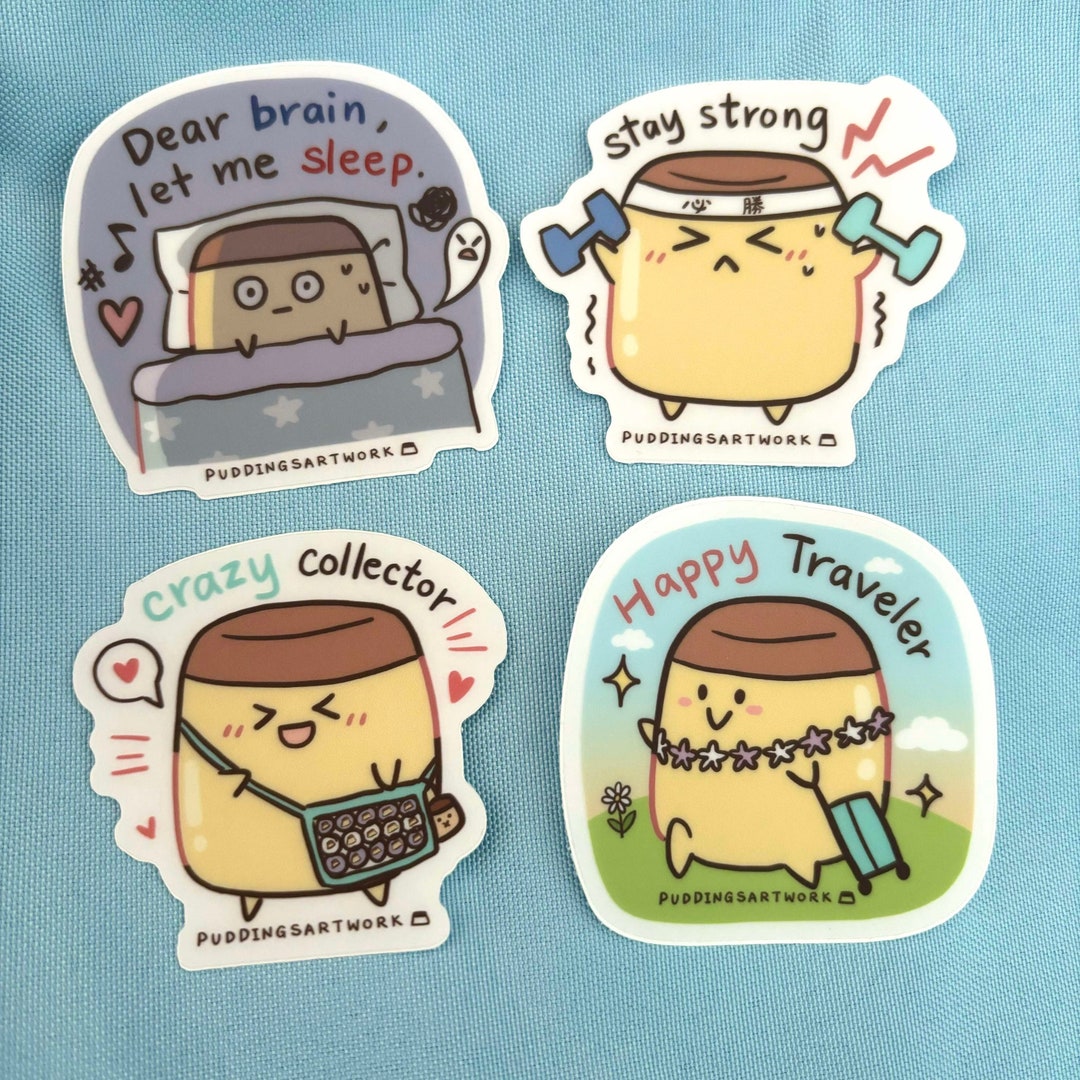 Kawaii Pudding Sticker 2.5 Inch Kawaii Sticker Relatable Sticker Cute ...