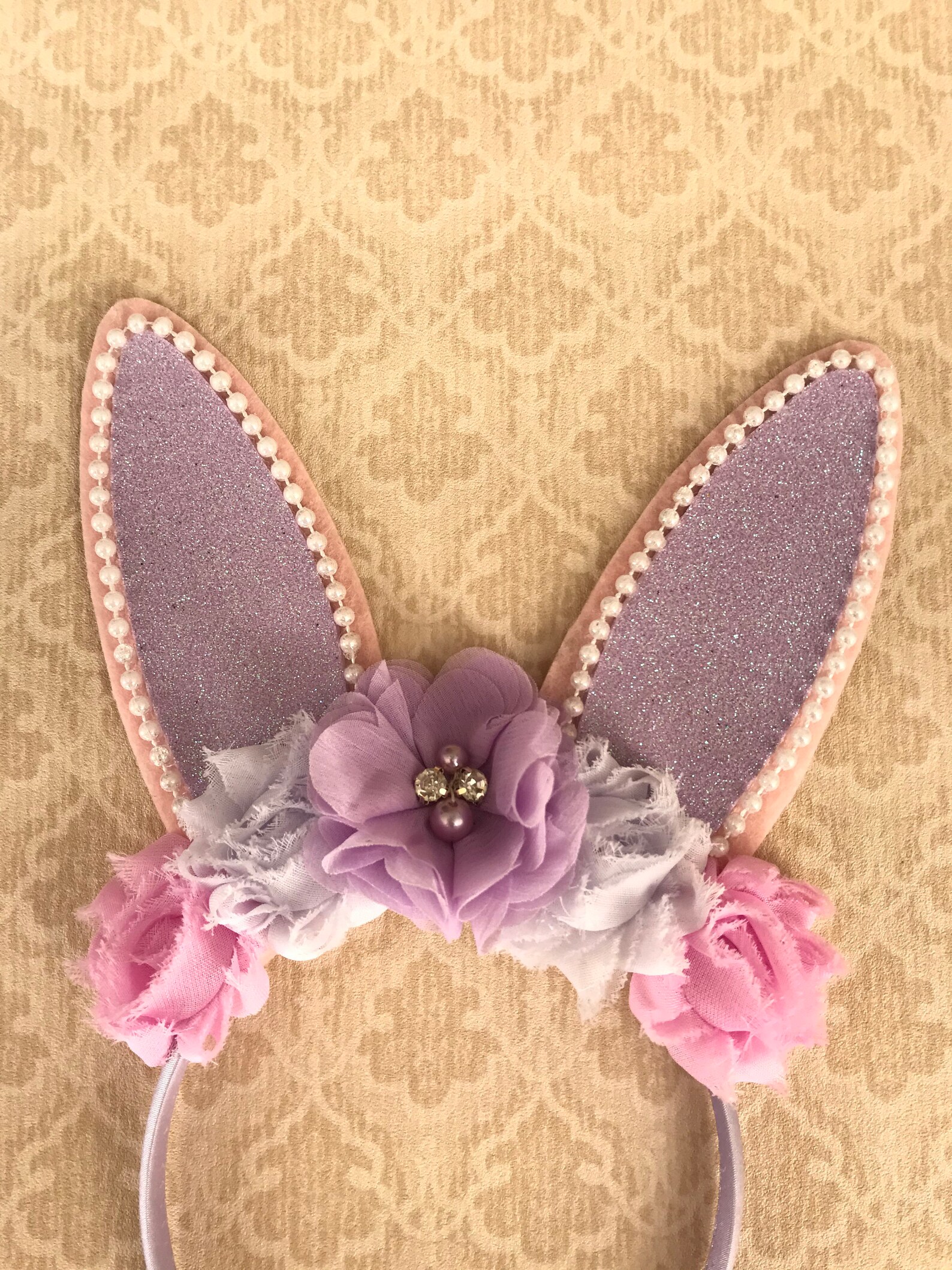 Easter Bunny Headband-bunny Headband-rabbit Ears-floral Headband ...