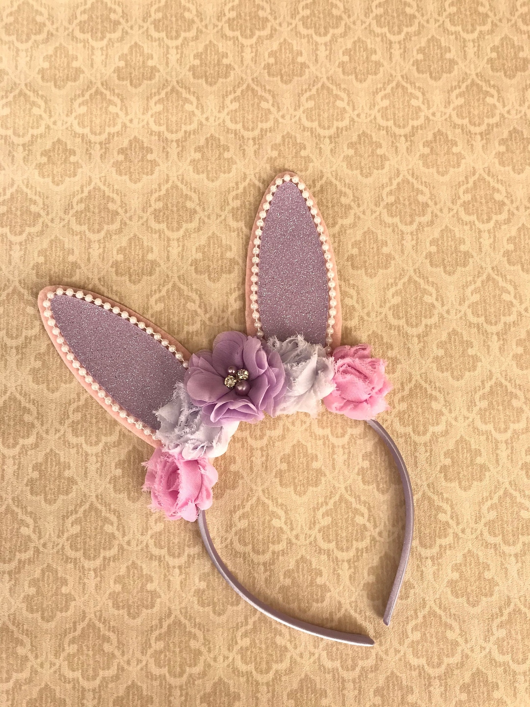 Easter Bunny Headband-bunny Headband-rabbit Ears-floral Headband ...