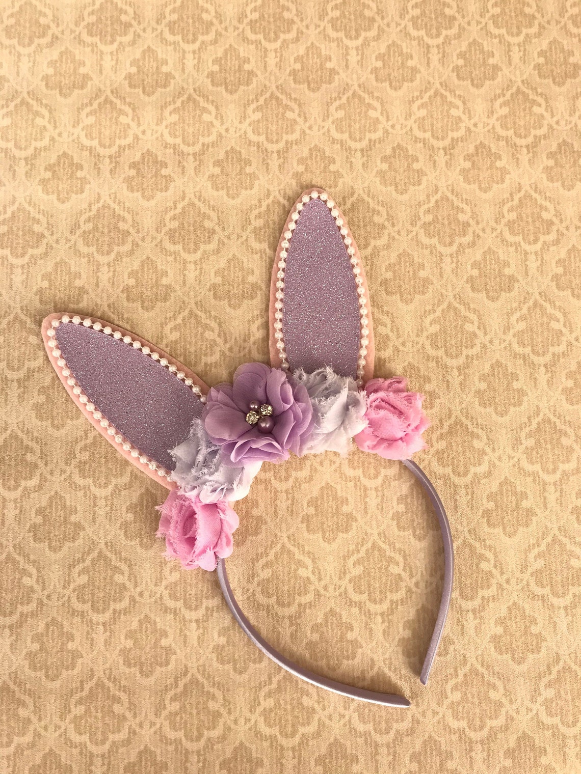 Easter Bunny Headband-bunny Headband-rabbit Ears-floral Headband ...