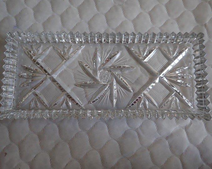 Vintage Rectangular Glass Tray - Serving Tray - Trinket Tray - Etsy