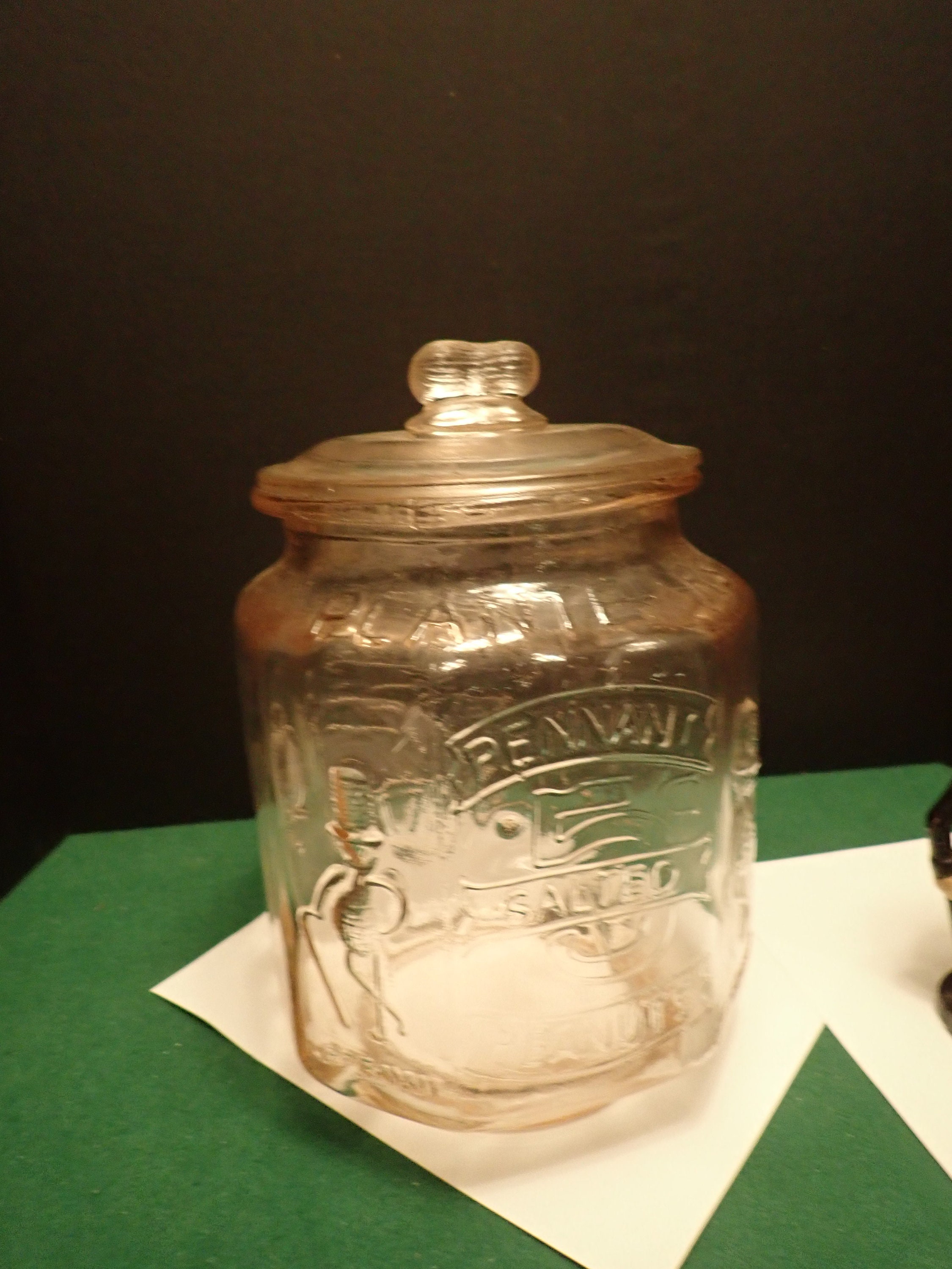 Planters Pennant Salted Peanuts Pink Depression Glass 10" X 7" Lidded ...