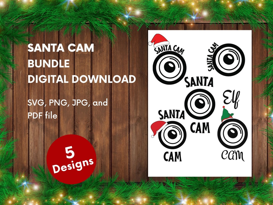 Santa Cam SVG, Archivo PNG, Archivo Digital, Santa cam, Elf cam Cut ...