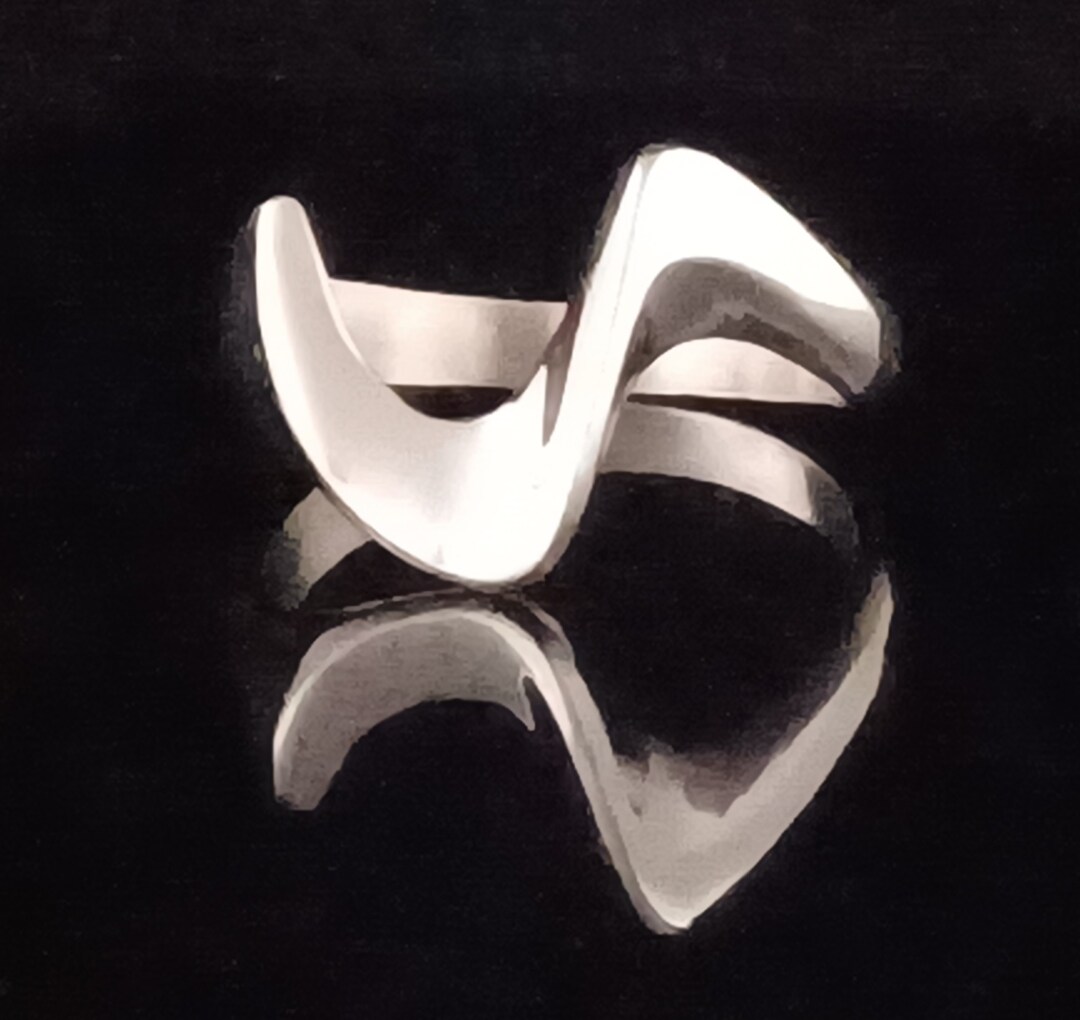 Silver Boomerang Ring. Modern Style. Boho - Etsy