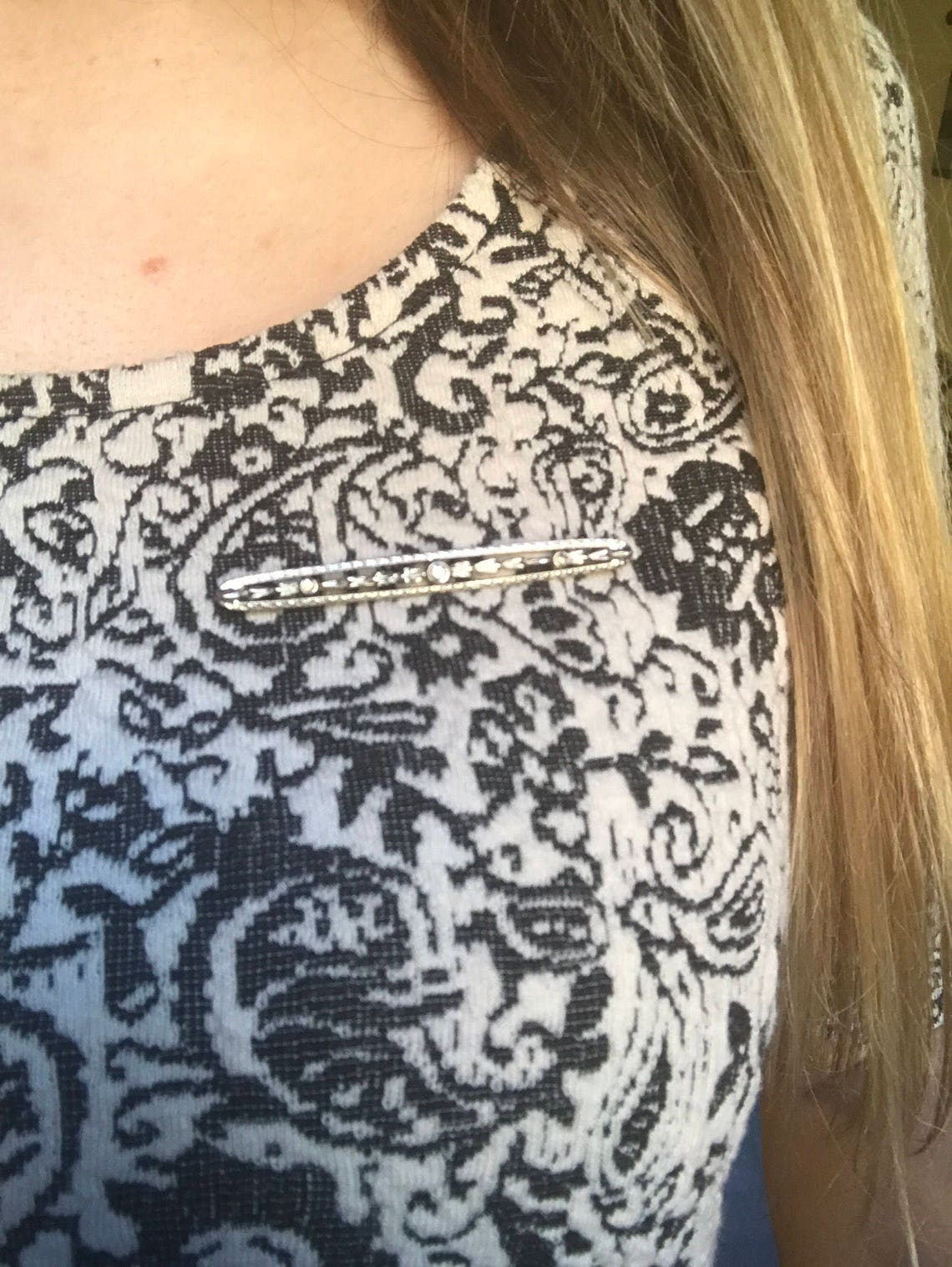 Vintage Art Deco Bar Pin Sterling Silver Brooch | Etsy