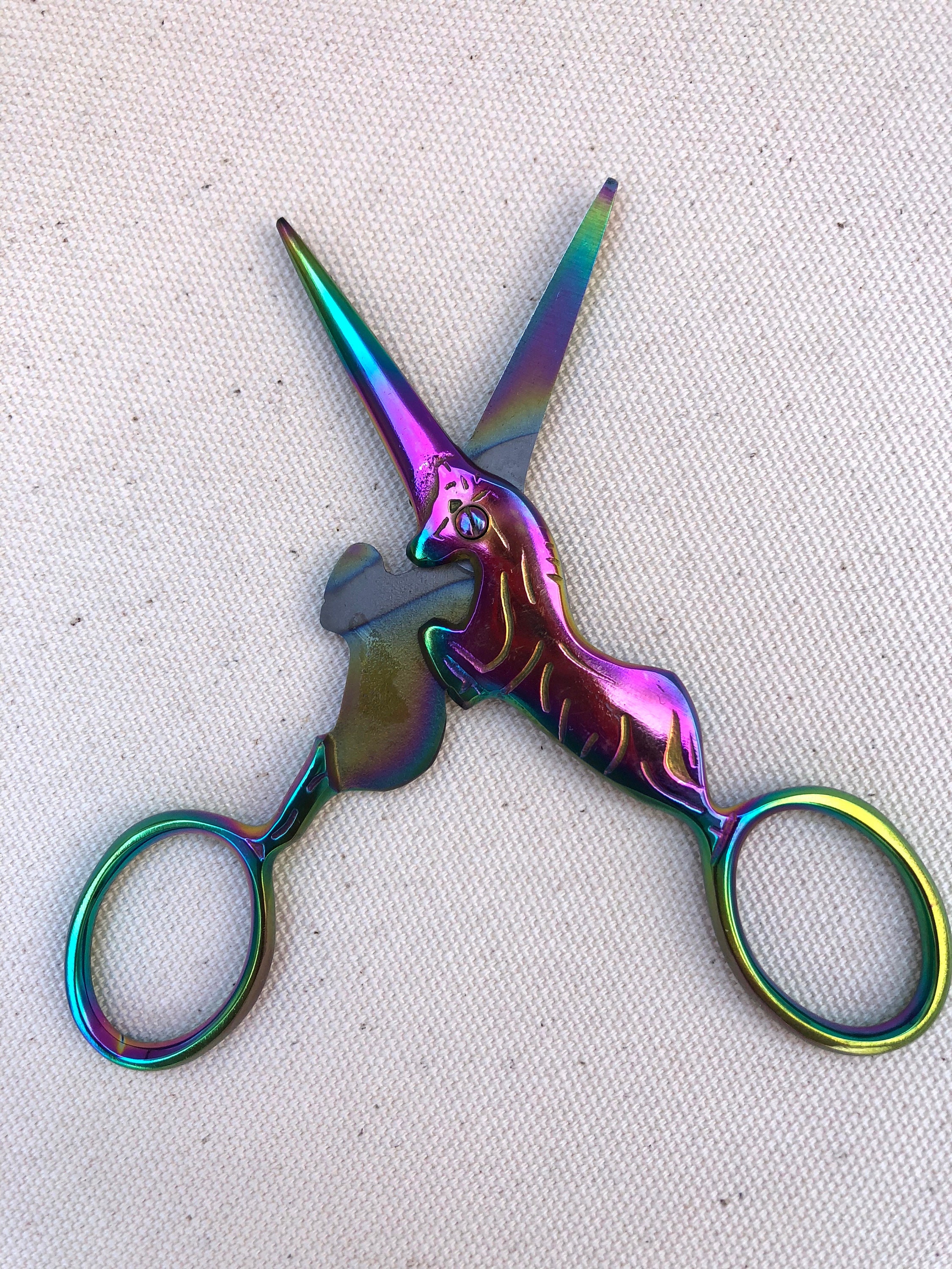 Purplish Bluish Greenish Goldish Unicorn Scissors - Etsy