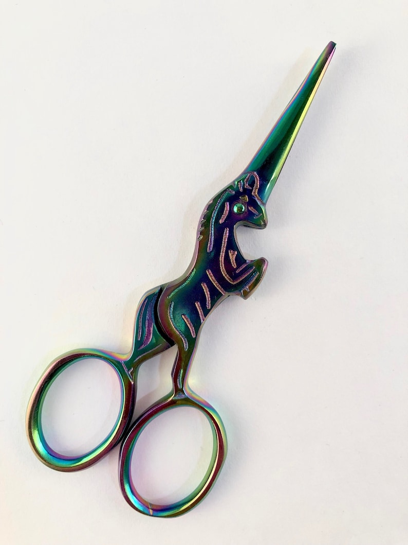Purplish Bluish Greenish Goldish Unicorn Scissors - Etsy