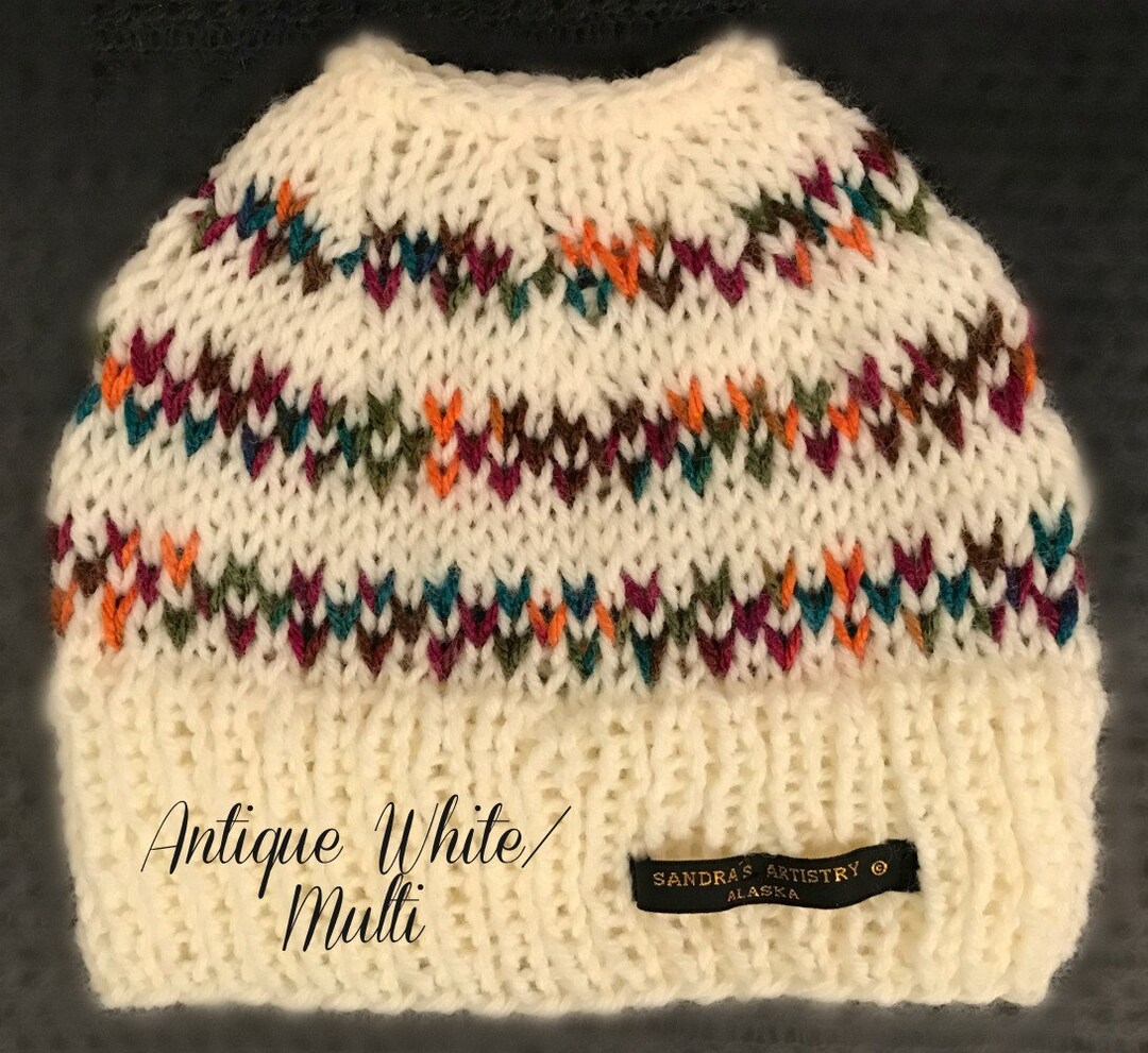 Bun/ponytail Beanie/hat (3 Multi Color Options) - (2 Size Options) - Etsy