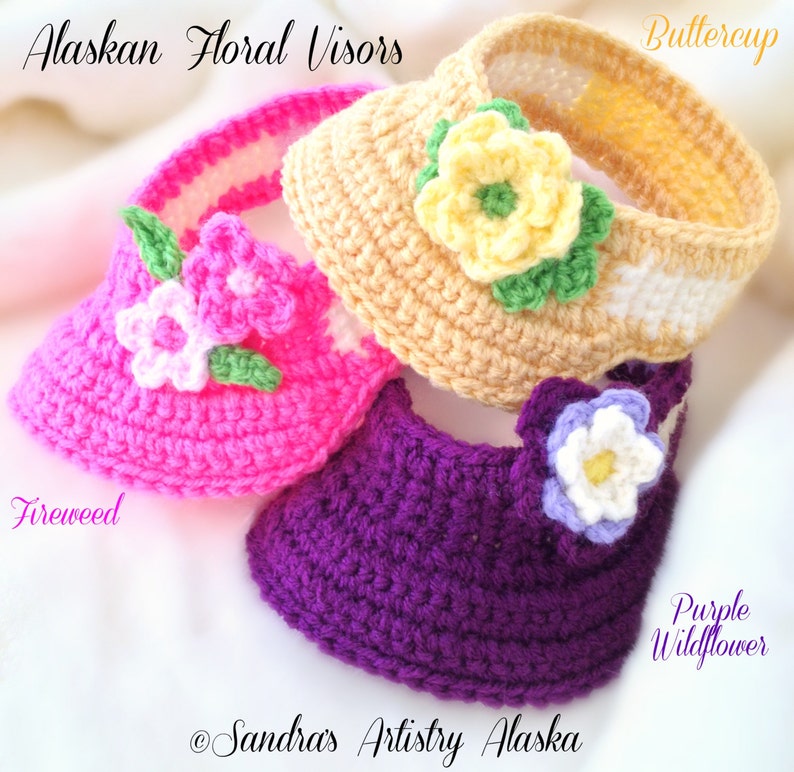 PURPLE Wildflower-alaskan Floral Visor - One-size Fits Most Infants - Etsy