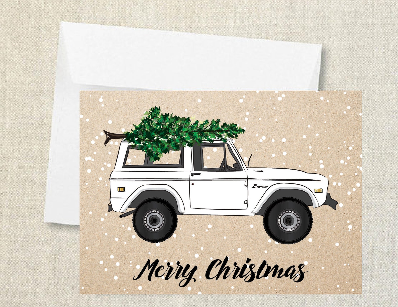 CHRISTMAS FORD BRONCO Card Set, White Ford Bronco Christmas Cards ...