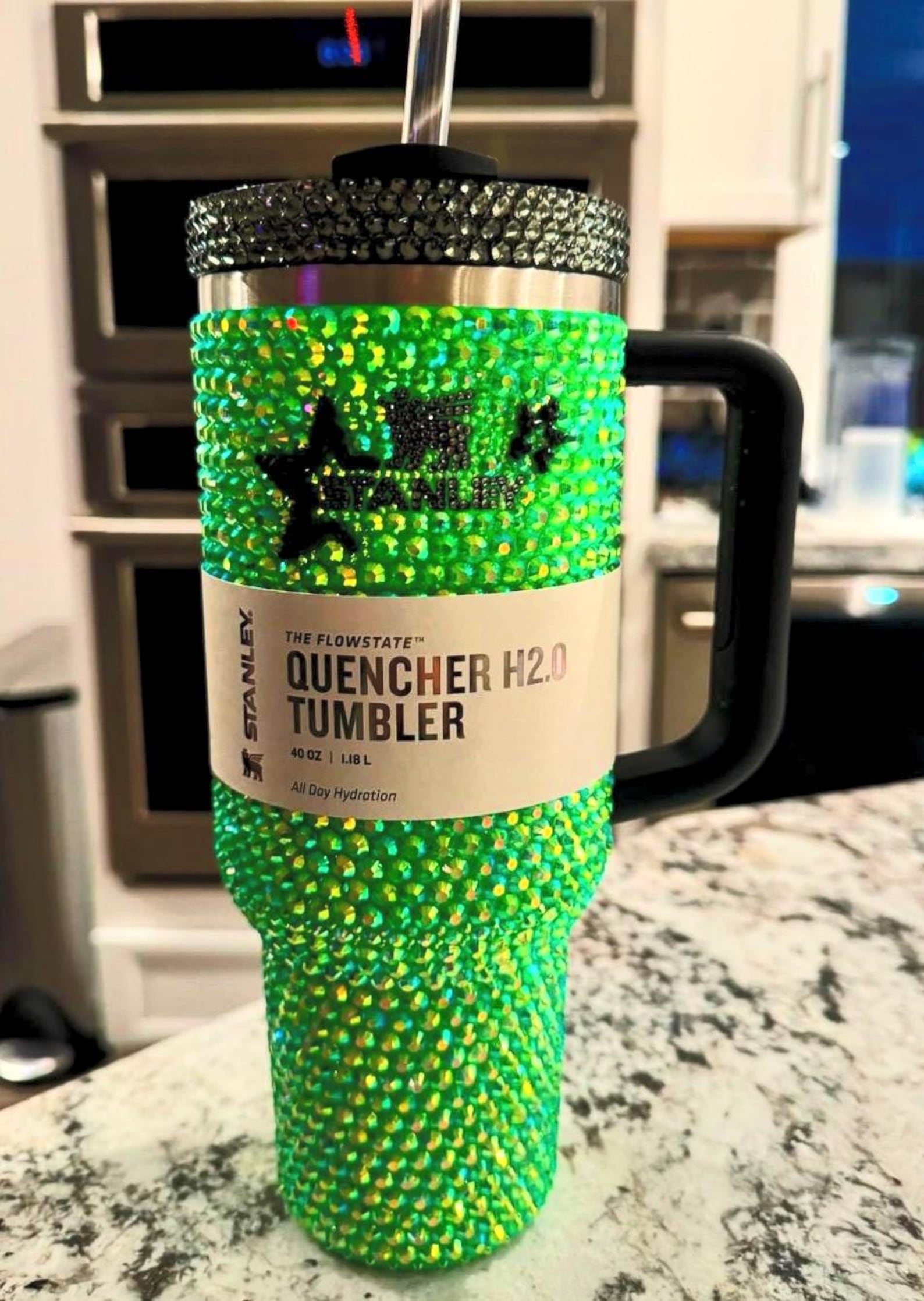 40oz Custom Rhinestoned Stanley Drinking Bottle - Etsy