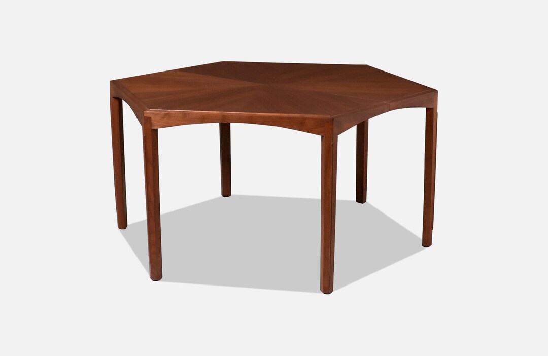 Mid-century Modern Expanding Hexagonal Walnut Dining Table - Etsy