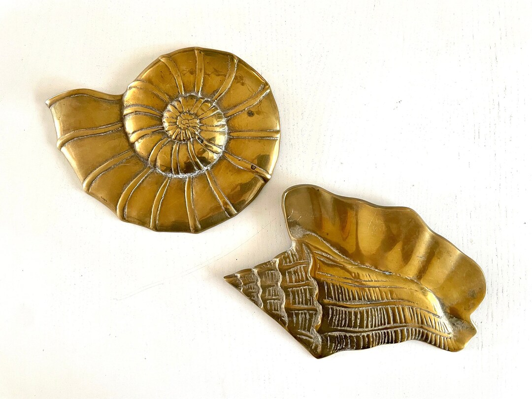 Vintage Midcentury Modern Brass Seashells Set (3 of 3) Wall Decor - Etsy