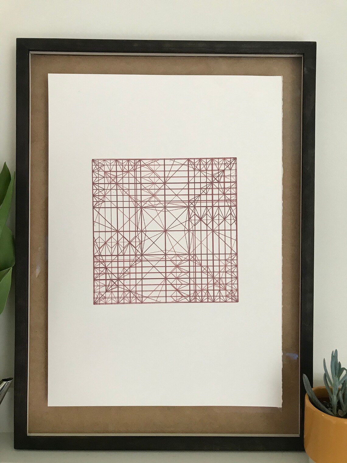 Decussate - Original Handpulled 4 Layer Screenprint (red) - Etsy