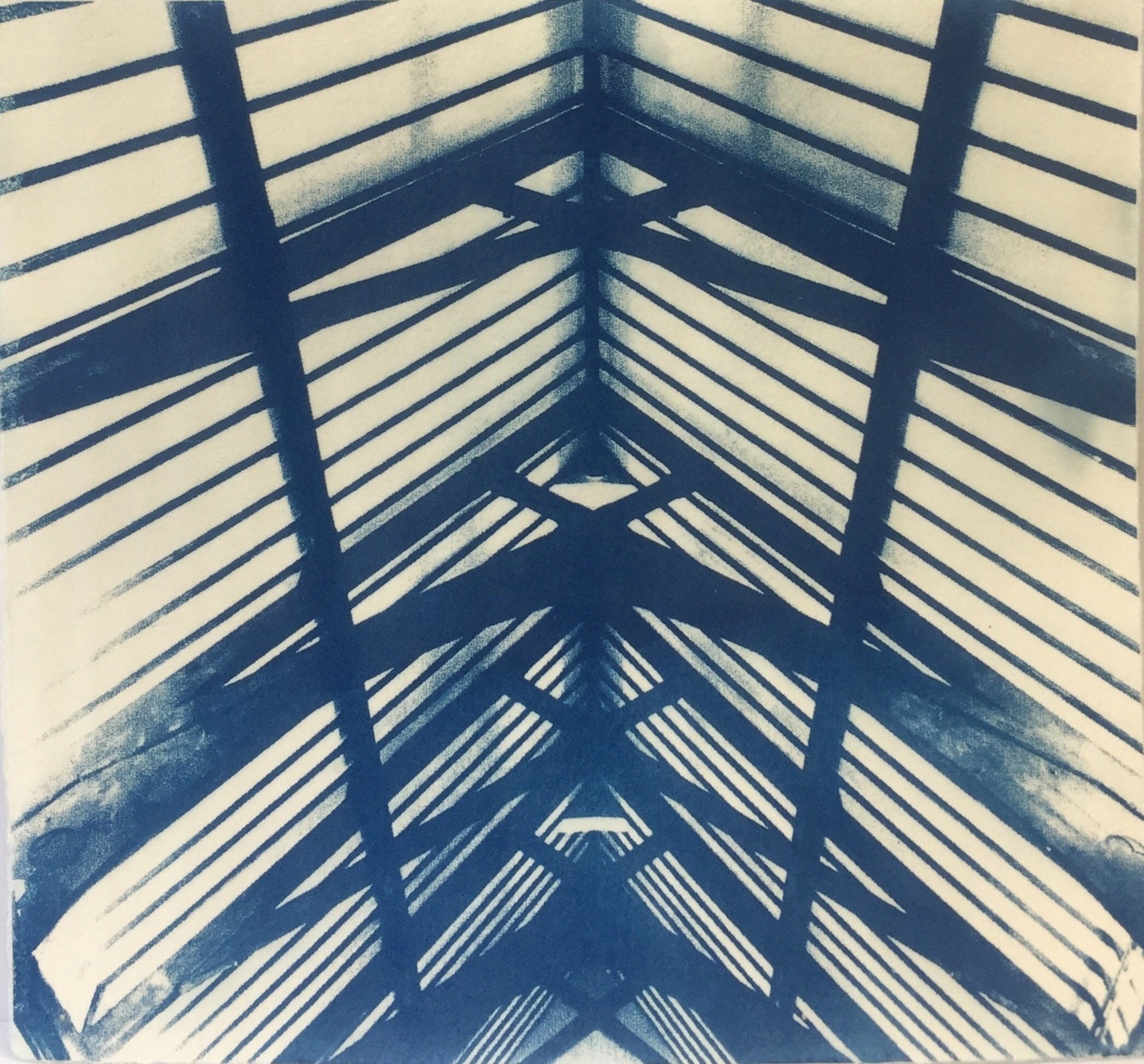 Handmade architectural cyanotype print positive version | Etsy