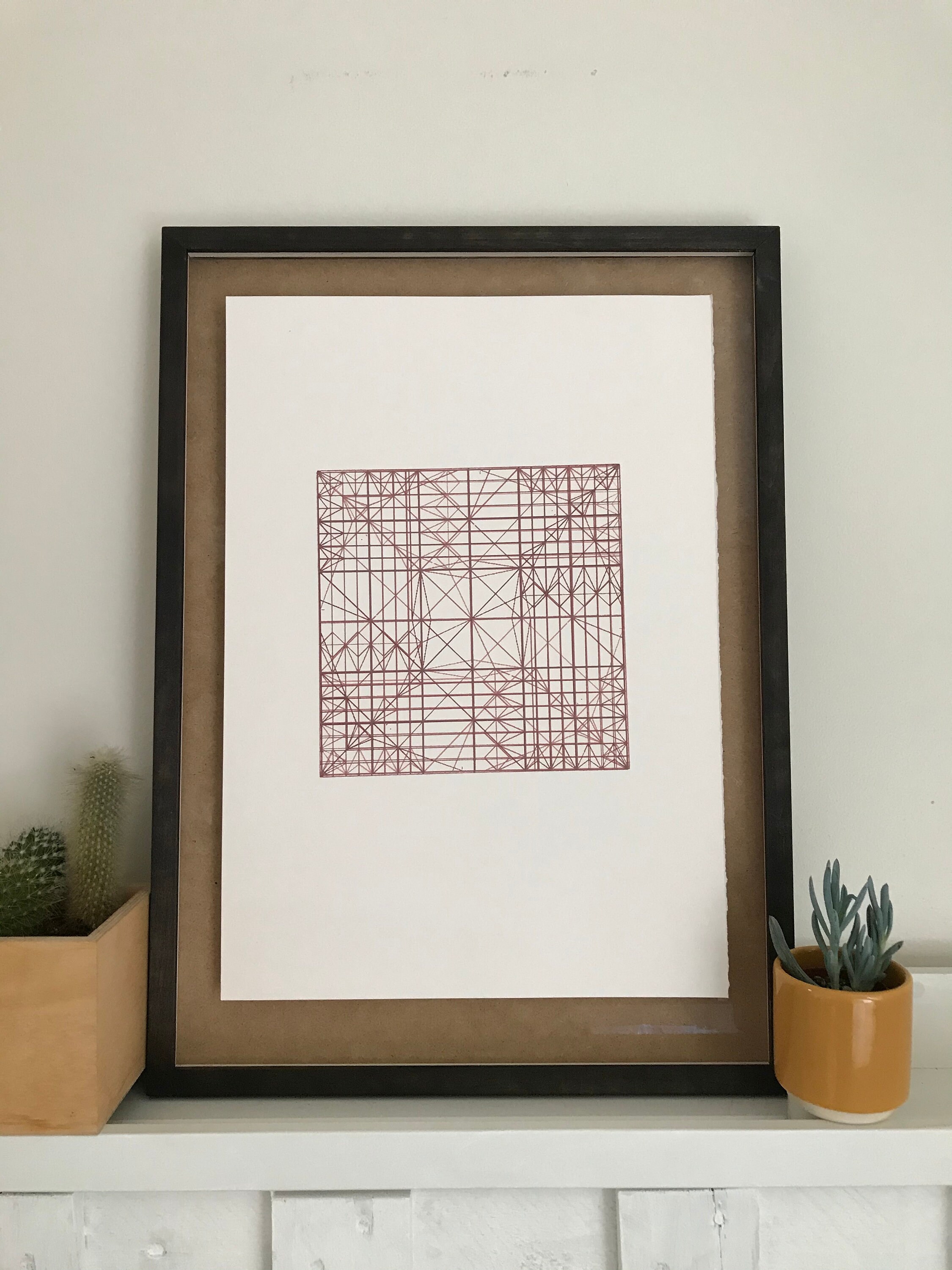 Decussate - Original Handpulled 4 Layer Screenprint (red) - Etsy