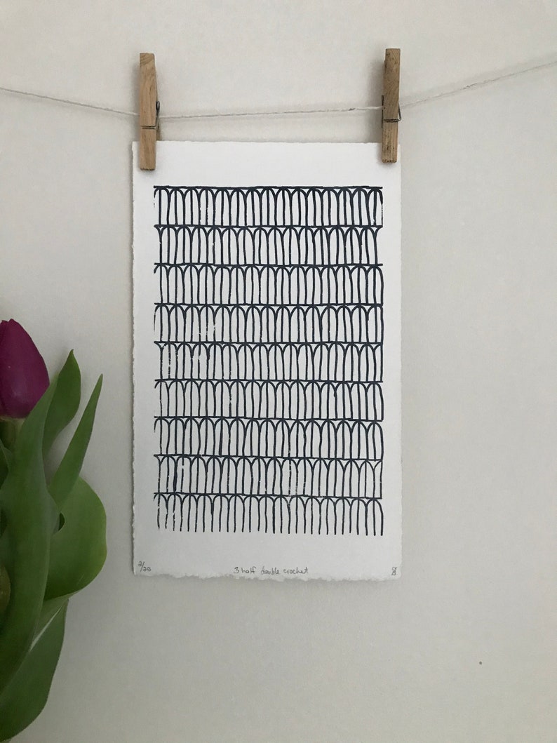 3 Half Double Crochet Cluster Stitch Screenprint - Etsy