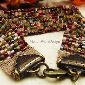 Hand Loomed Bracelet, Rustic Cuff Bracelet, Warm Colors Jewelry, Rustic Woven Beaded Bracelet ...