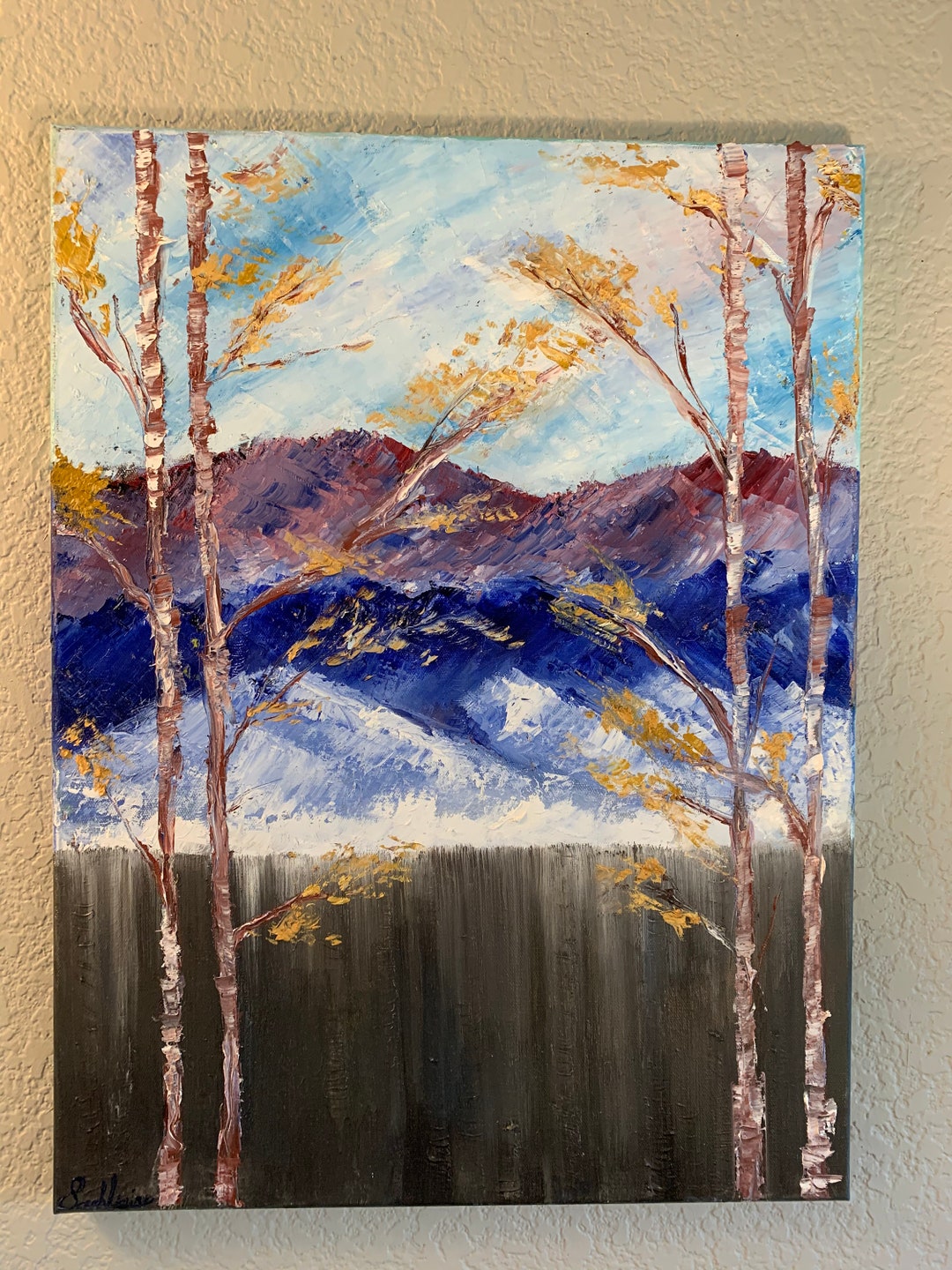 Aspen Tree Colors in Oil Painting on Canvas - Etsy