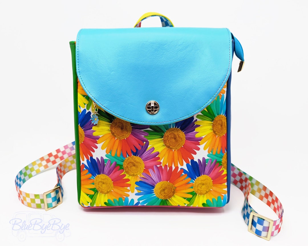 Daisy Flower Power Mini Backpack, Small Backpack With Lots of Pockets ...