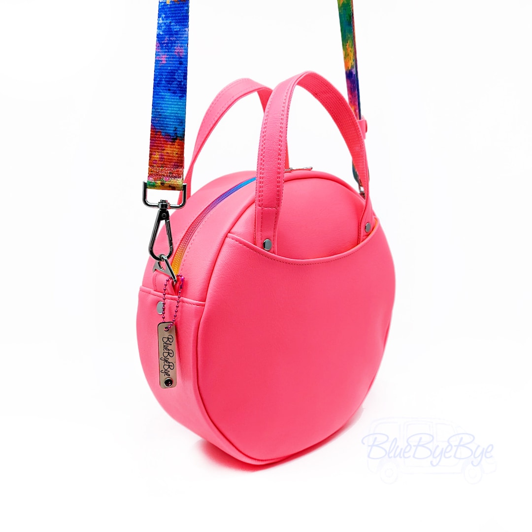 Neon Pink Crossbody Bag, Hot Pink Circle Bag, Pink Accessory, Neon Pink ...