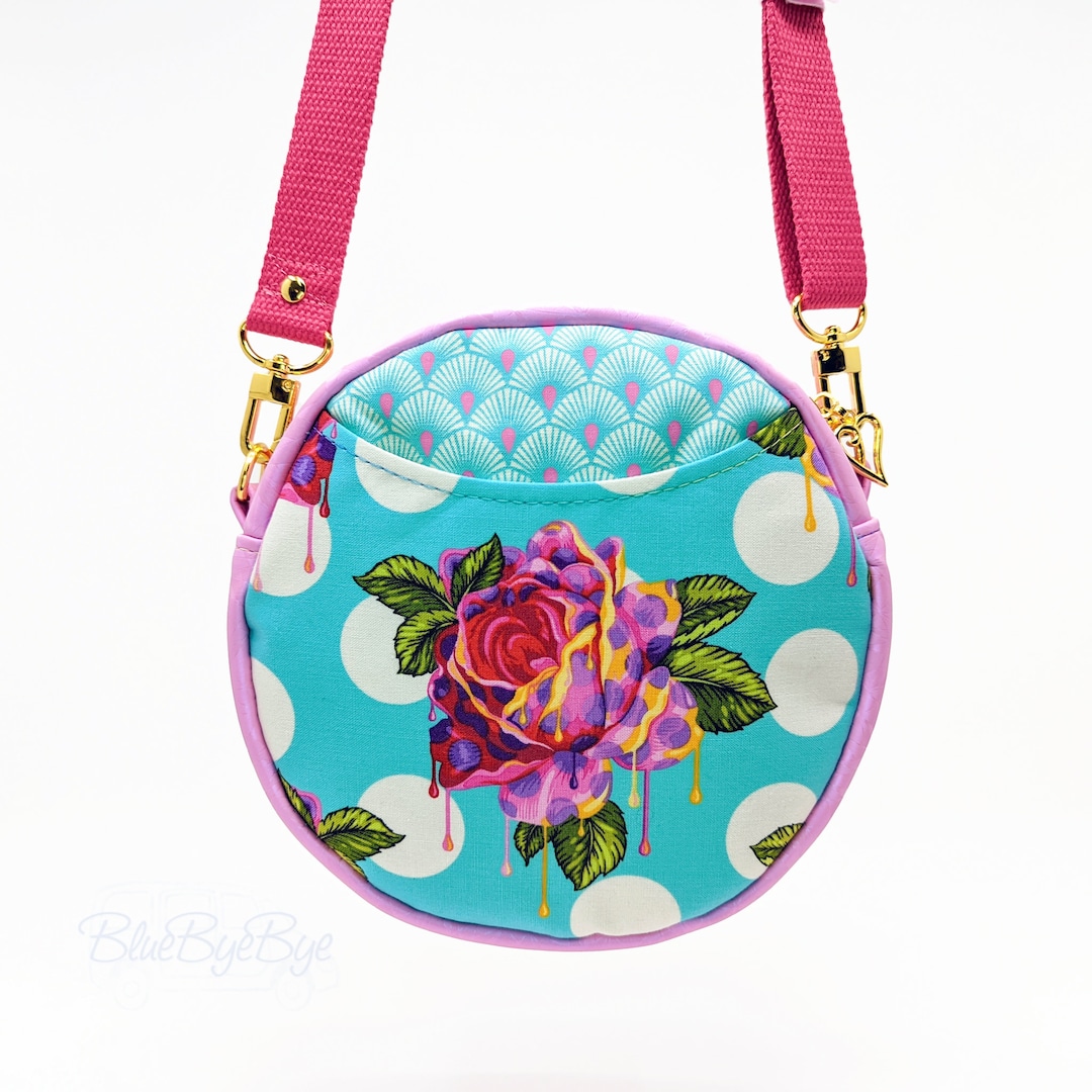 Mini Round Crossbody Bag Circle Purse Tula Pink Fabric Bag - Etsy