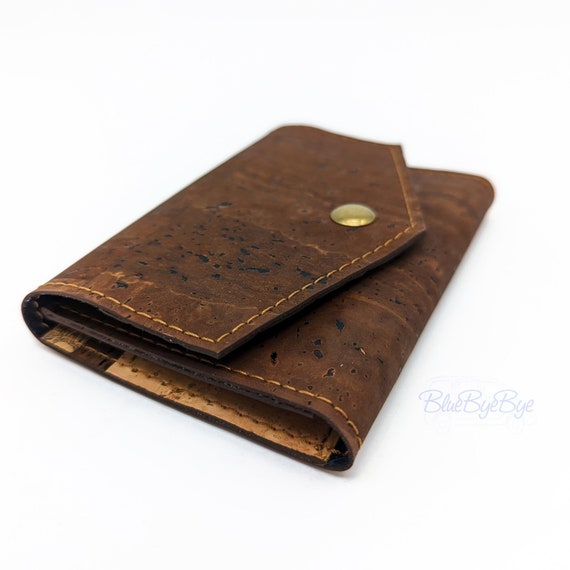 Trifold Cork Wallet Minimalist Wallet Brown Cork Wallet - Etsy