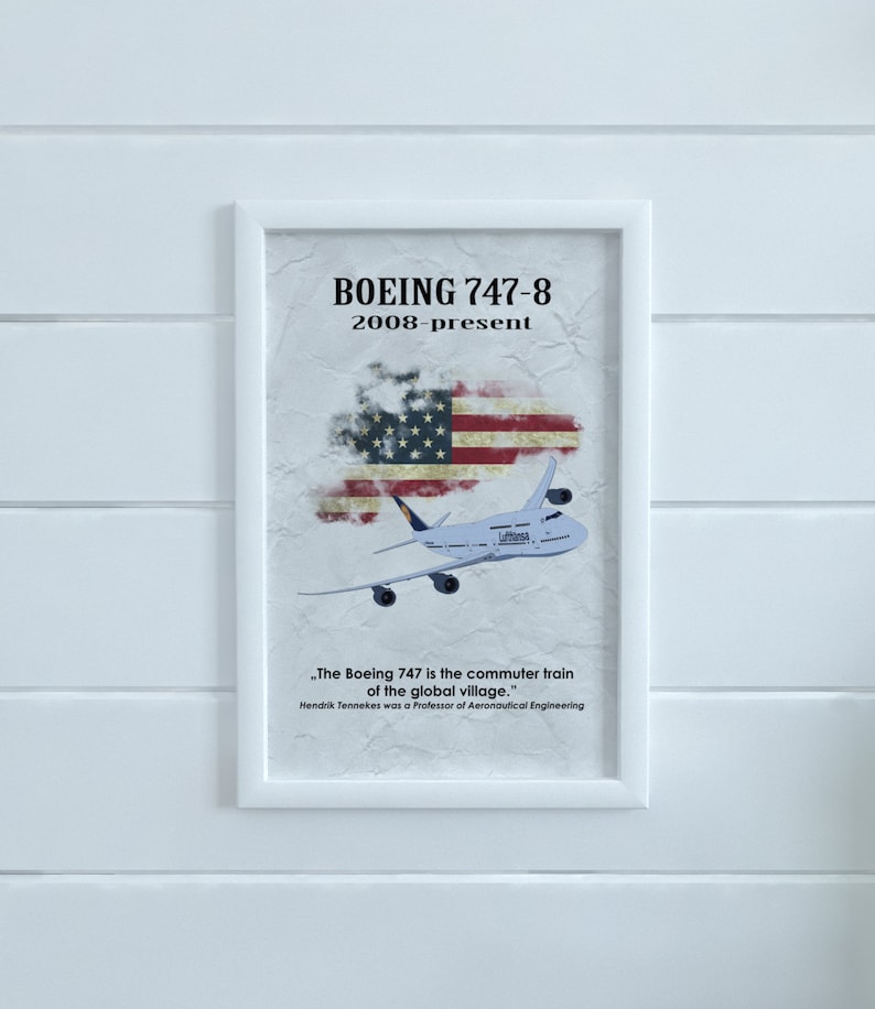 Boeing 747-8 Aircraft, Vintage Poster, Quote Poster - Etsy