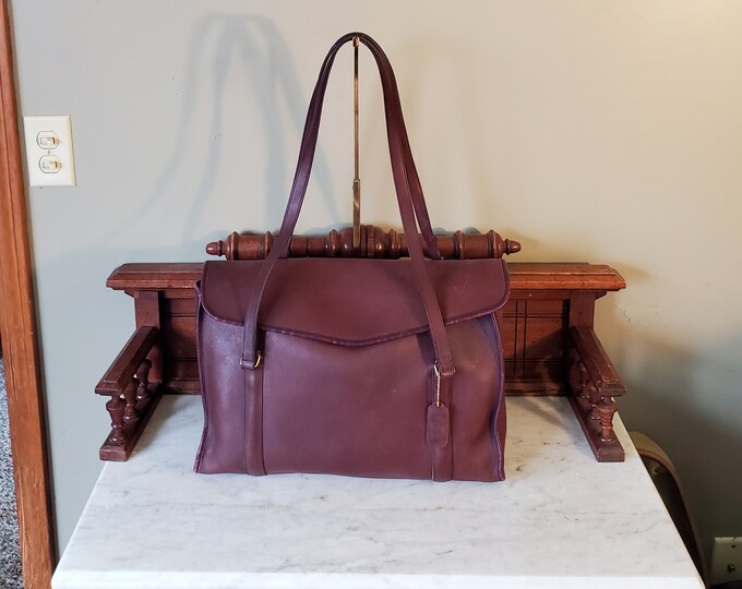 SALE Vintage Coach Burgundy Envelope Portfolio Briefcase Tote Bag With ...
