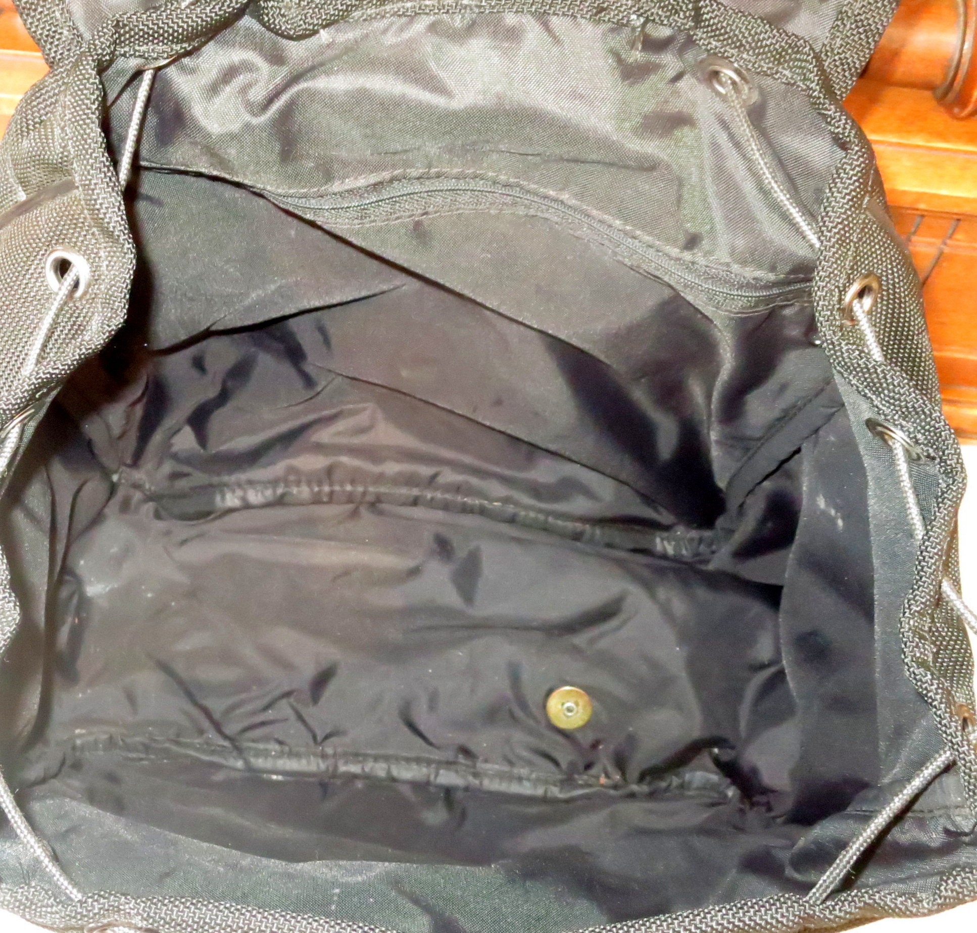 Hartmann Backpack in Black Canvas With Black Leather Trim and Silver ...