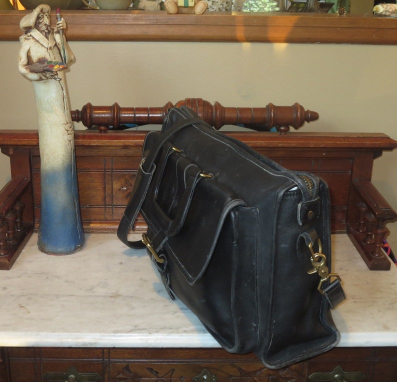 Coach Harrison Multi-compartment Briefcase in Black Leather - Etsy