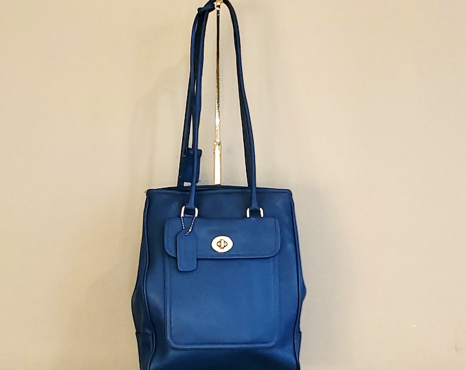 Coach Penelope Tote in Beautiful Blue Leather With Brass Hardware ...
