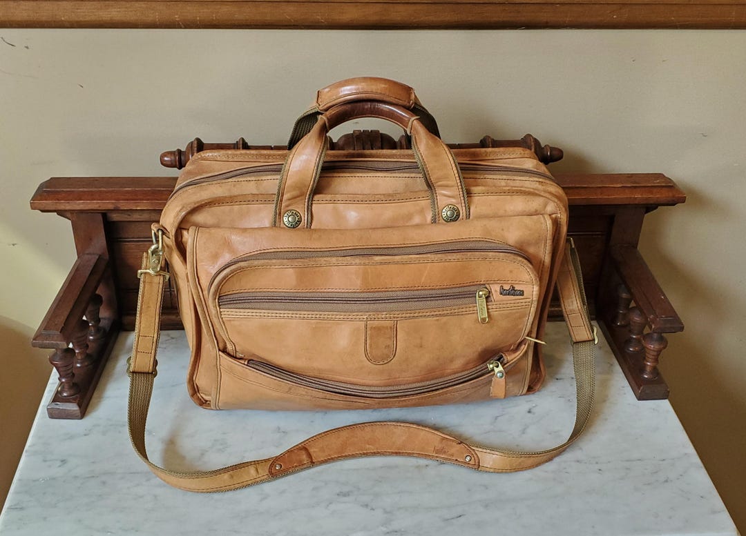 Sale Vintage Hartmann Tan Belting Leather Expandable Computer Briefcase ...
