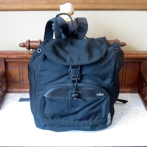 Hartmann Backpack in Black Canvas With Black Leather Trim and Silver ...