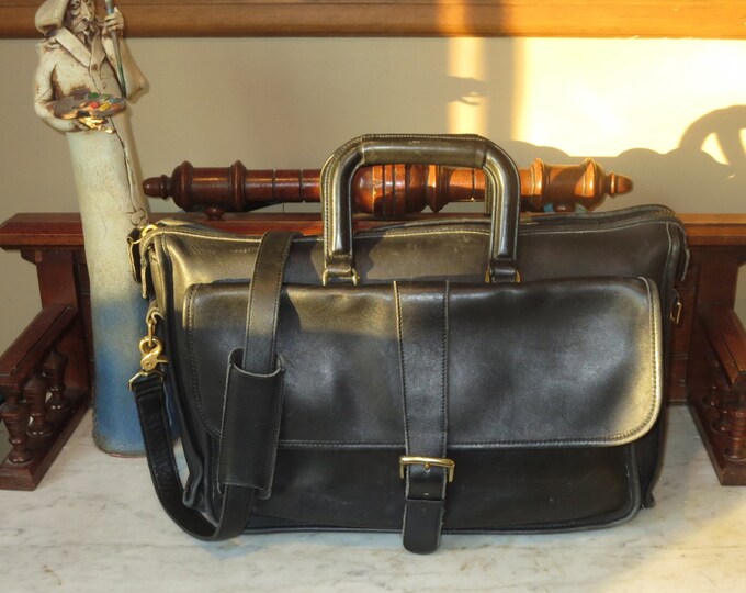 Coach Harrison Multi-compartment Briefcase in Black Leather U.S.A. Made ...