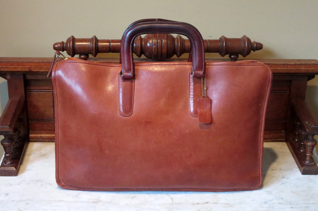 SALE Coach Handle Portfolio Briefcase Laptop Carrier in Burgundy ...