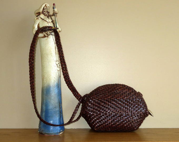 De Vecchi by Hamilton Hodge Crossbody Bag in Woven Brown Leather Made ...