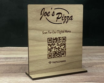 Custom Wood QR Code Menus for Your Restaurant Tables Links to - Etsy