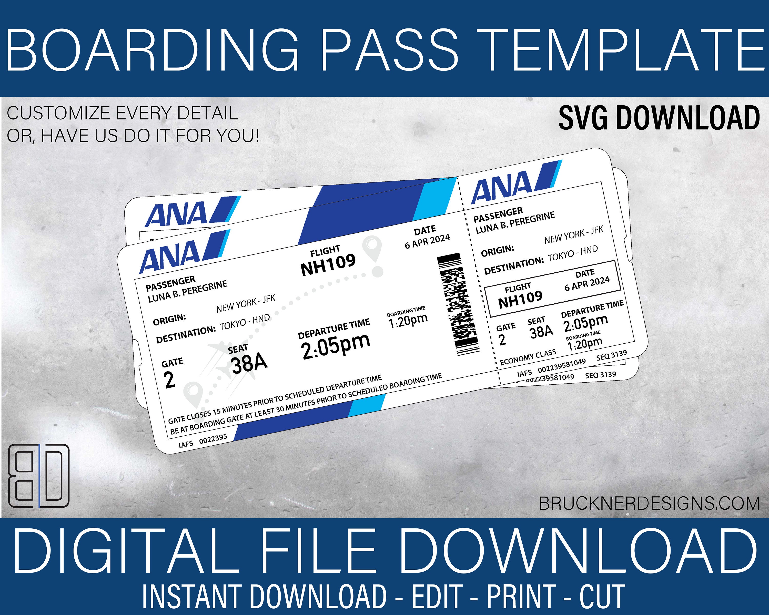 American Airline Ticket Template