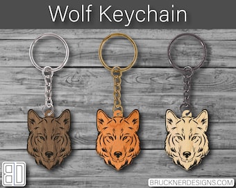 Wolf Keychain SVG Bundle Wolf Keychains SVG Keychain SVG Glowforge Keychains Svg Laser Wolf Svg ...