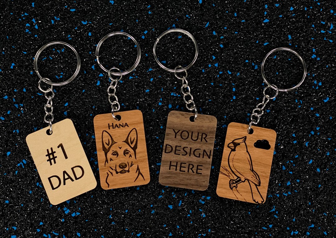 Custom Wooden Laser-engraved Keychains - Etsy